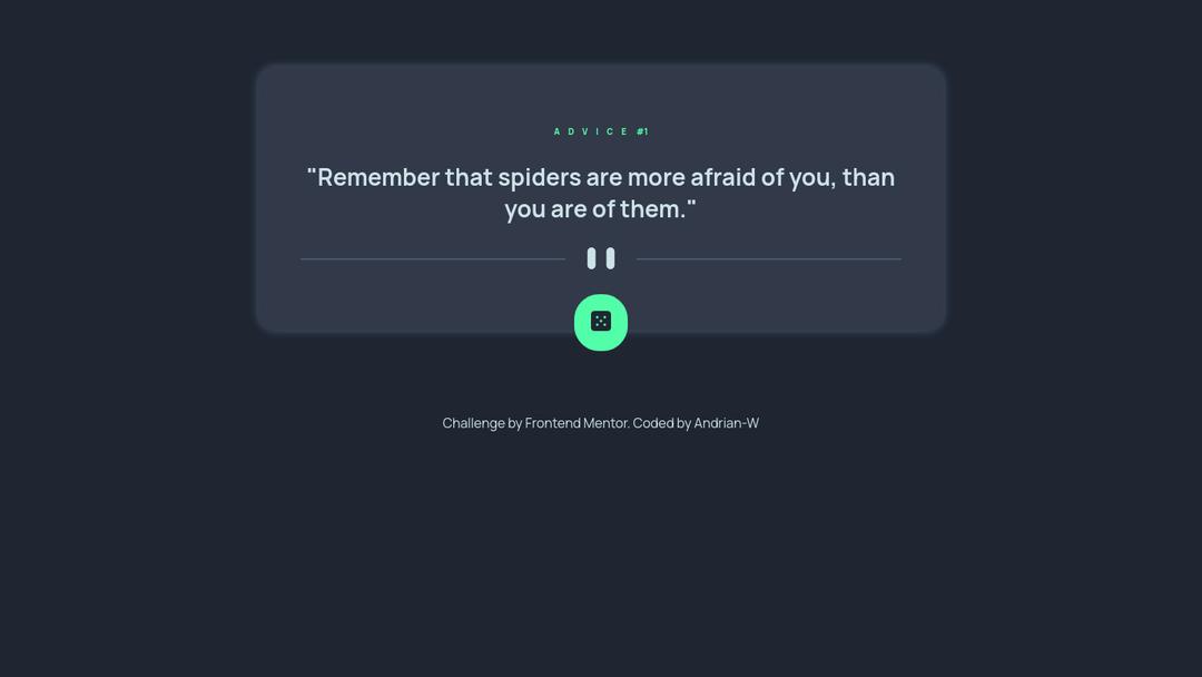 Frontend Mentor | Advice Generator App build with ReactJS and Scss coding challenge solution