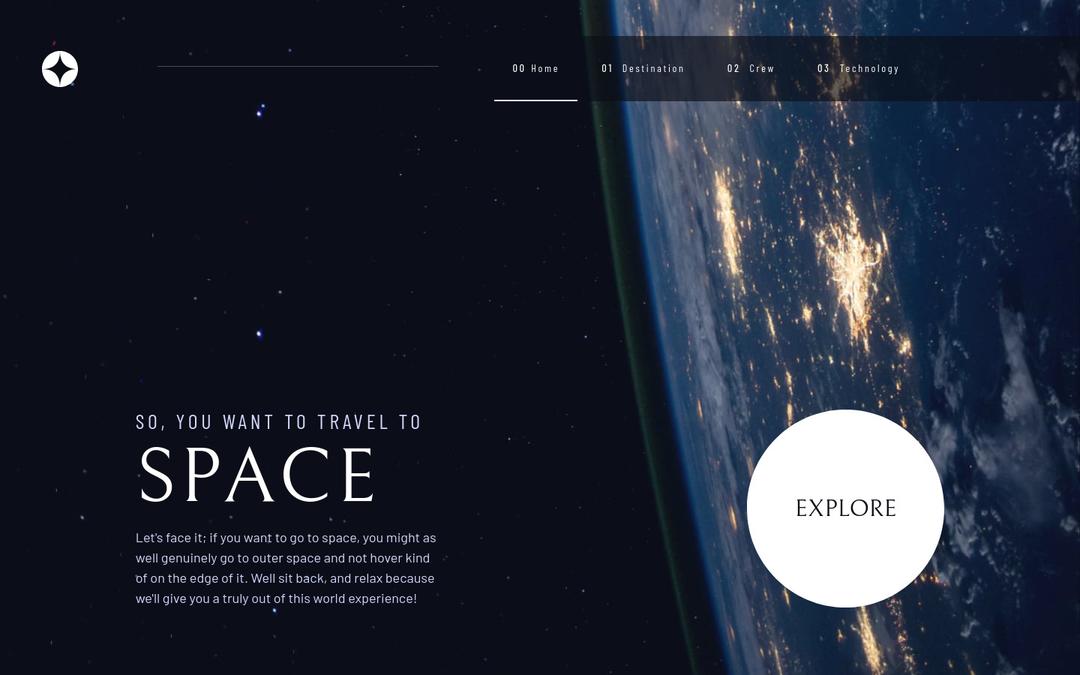 Frontend Mentor | Responsive Space Tourism in React, using css grid and flex. coding challenge ...