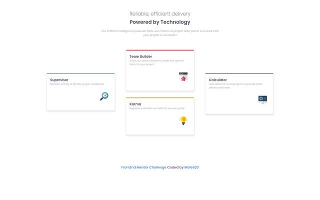 Frontend Mentor | 4 Card Feature Component coding challenge solution