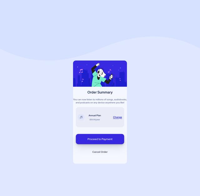 Frontend Mentor | Order Summary Component using CSS Grid and Flex coding challenge solution