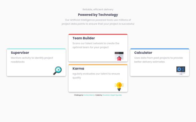 Frontend Mentor | Responsive Four Card Feature Section using HTML amd CSS Grid coding challenge ...