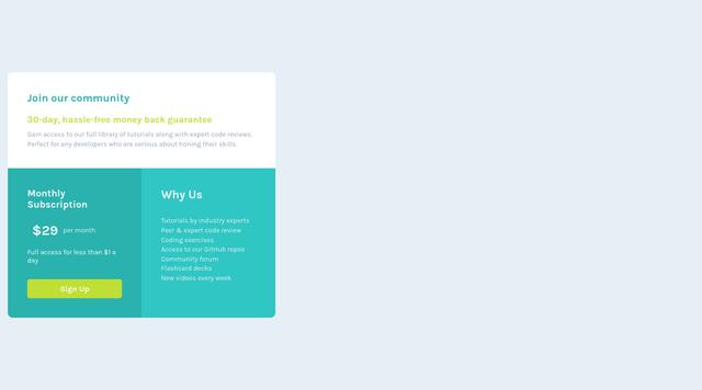 Frontend Mentor Single Price Grid Component With Html And Css Coding
