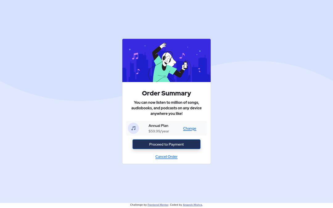 Frontend Mentor | Responsive Order Summary Card using Bootstrap 5 ...