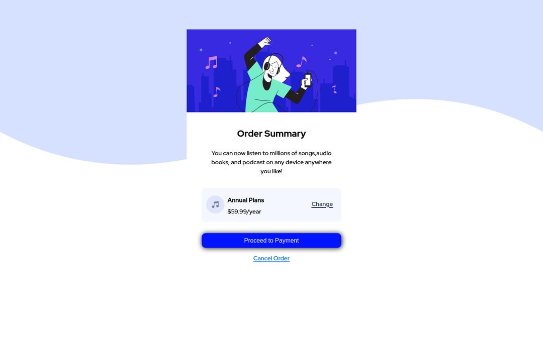 Frontend Mentor | Responsive Order Summary Component coding challenge solution