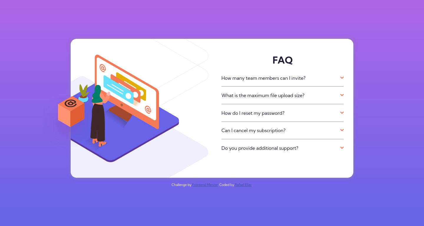 Frontend Mentor | FAQ Section using Grid, flexbox and position coding challenge solution