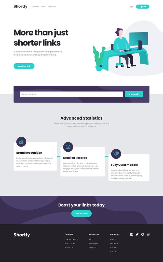 Frontend Mentor | url shortener using nextjs , tailwindcss coding challenge solution