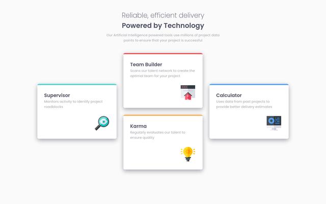 Frontend Mentor | Responsive four card section using grid and flexbox coding challenge solution