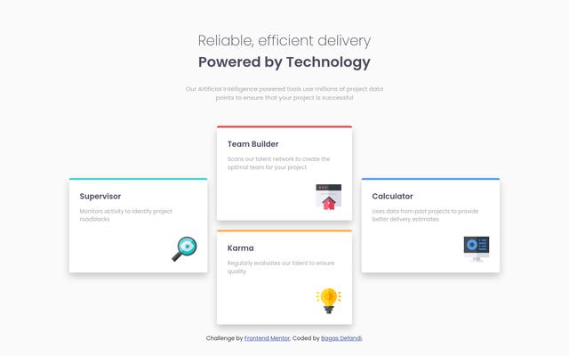 Frontend Mentor | Four card feature section - Mobile First CSS - Using CSS Grid coding challenge ...