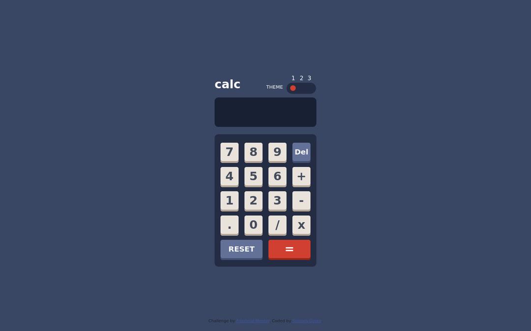 Frontend Mentor | calculator using html css and javascript coding challenge solution