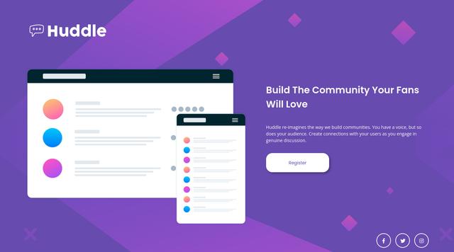 Frontend Mentor | Responsive Huddle Landing Page using CSS Grid and Flex coding challenge solution