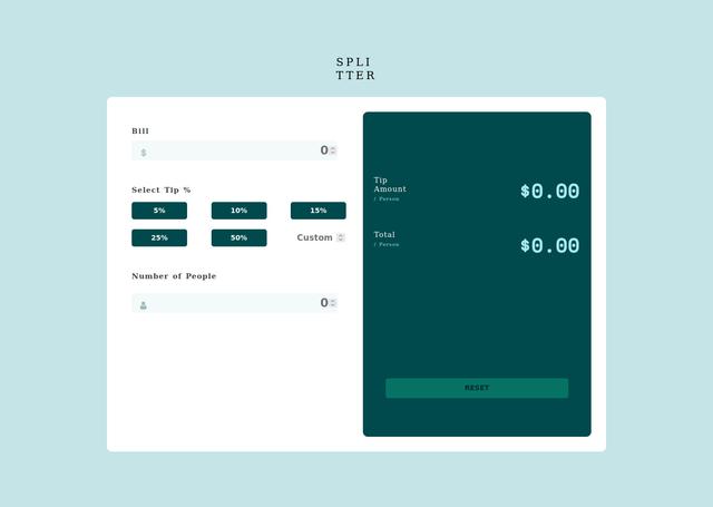 Frontend Mentor | Responsive tip-calculator coding challenge solution