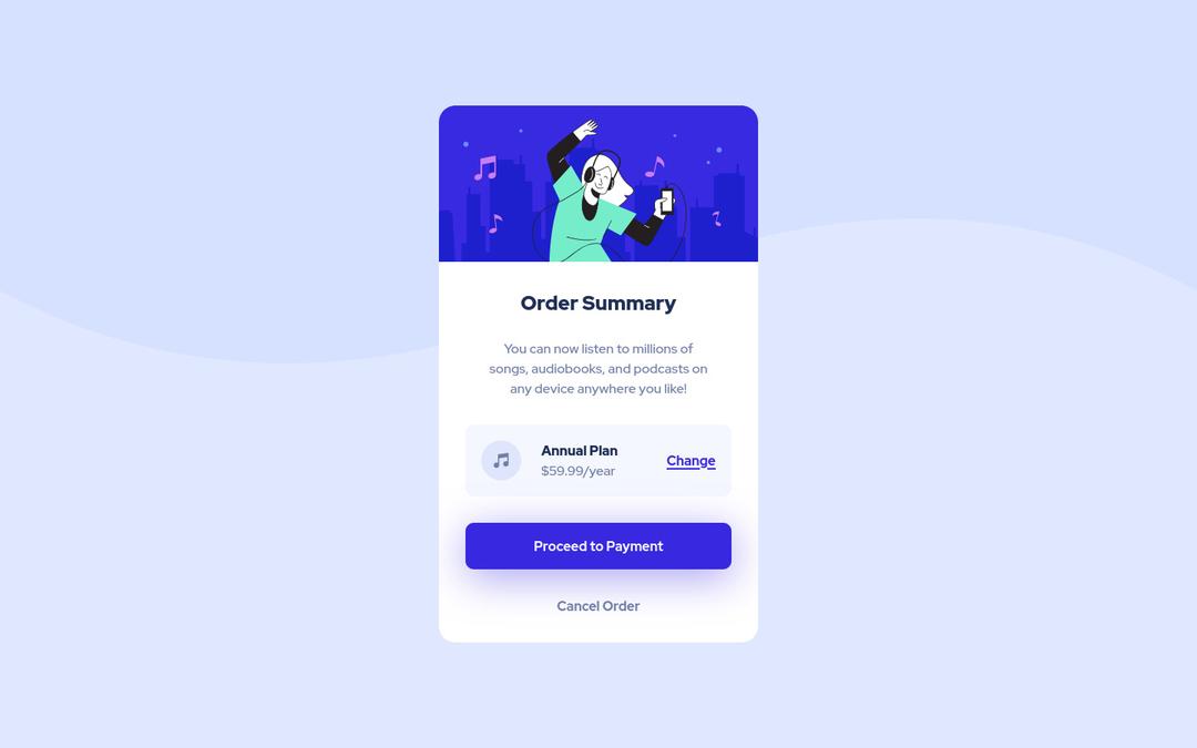 Frontend Mentor | Order Summary Card Component Built with CSS Flexbox coding challenge solution