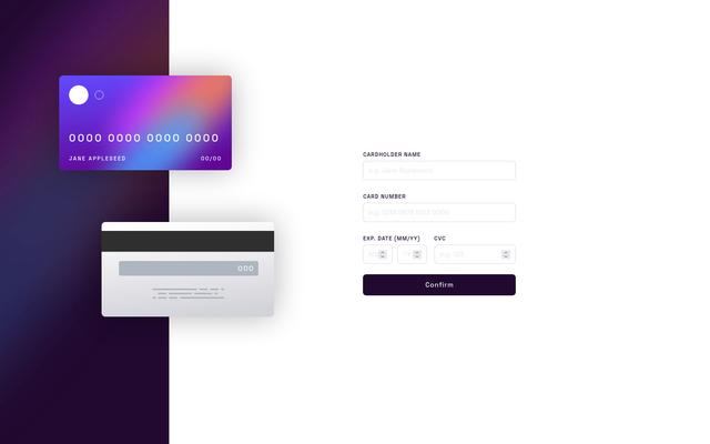 Frontend Mentor | Interacitve Card Details Form - HTML5, CSS3 and Javascript coding challenge ...