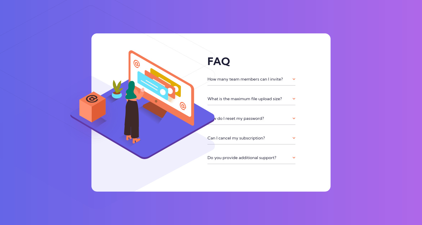 Frontend Mentor | FAQ Accordion Card made with HTML, CSS and JS coding challenge solution