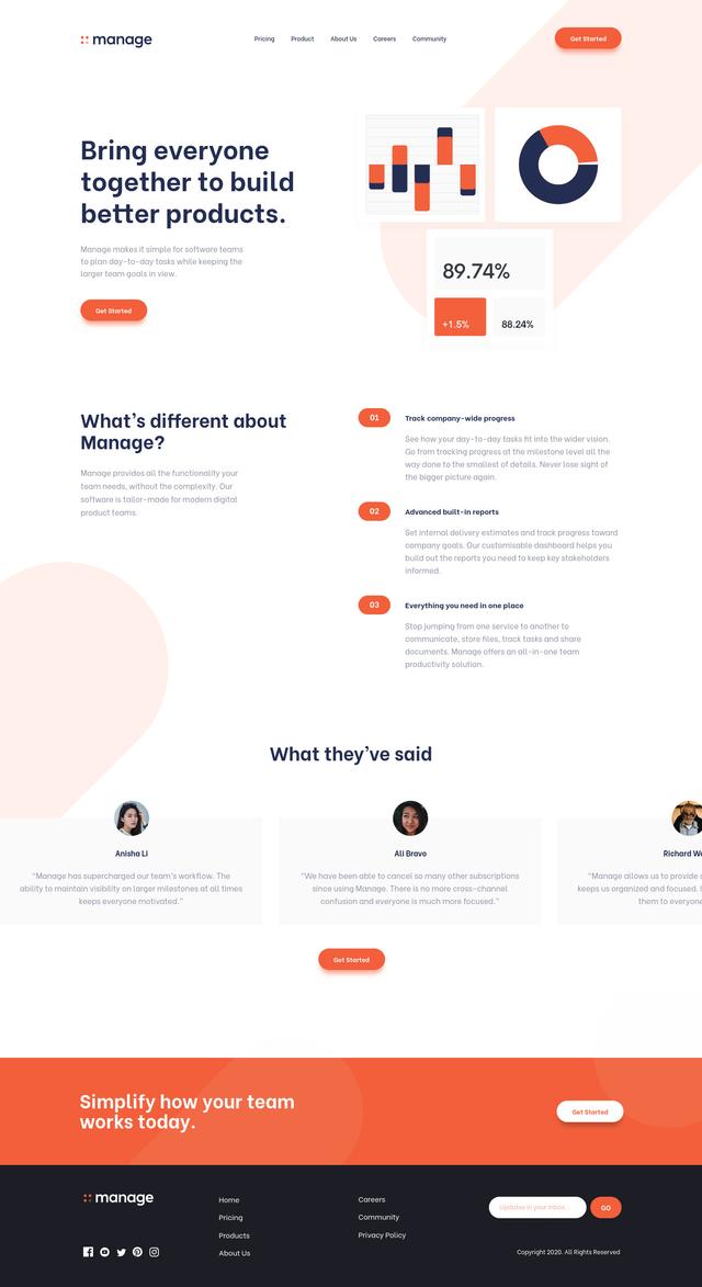 Frontend Mentor | Manage landing page coding challenge solution