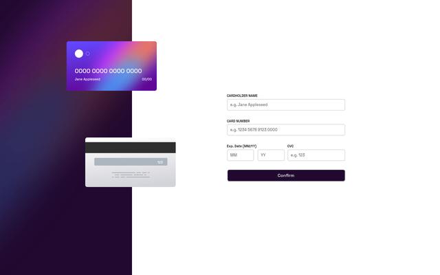 Frontend Mentor | Responsive Credit card Form using HTML CSS ( SASS ) and JavaScript coding ...