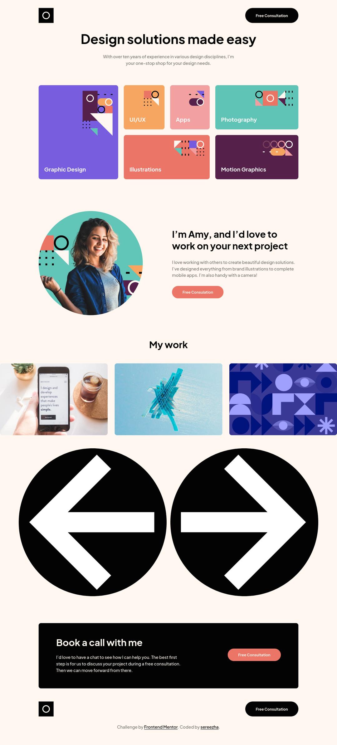 Frontend Mentor | Single-page design portfolio coding challenge solution