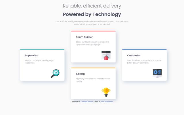 Frontend Mentor | four cards flex coding challenge solution
