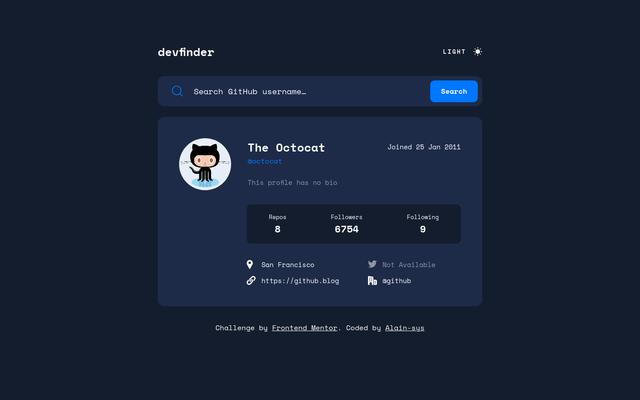 Frontend Mentor Github User Search App Using Html Css Js Coding
