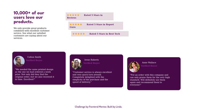 Frontend Mentor | Social proof section using Html and Css flex box coding challenge solution