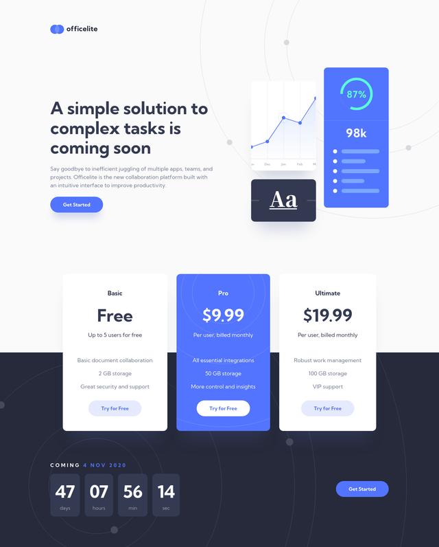 Frontend Mentor | Officelite Coming Soon Site | Fluid Space and Fluid Typography coding ...