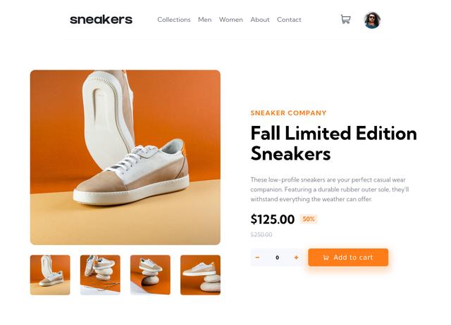 Frontend Mentor | Ecommerce Product Page built with React coding challenge solution