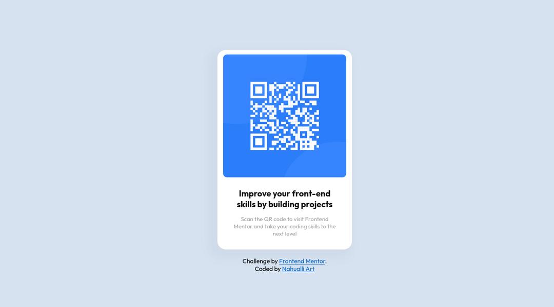 Frontend Mentor | Responsive card QR code component, using HTML, CSS (flexbox) coding challenge ...