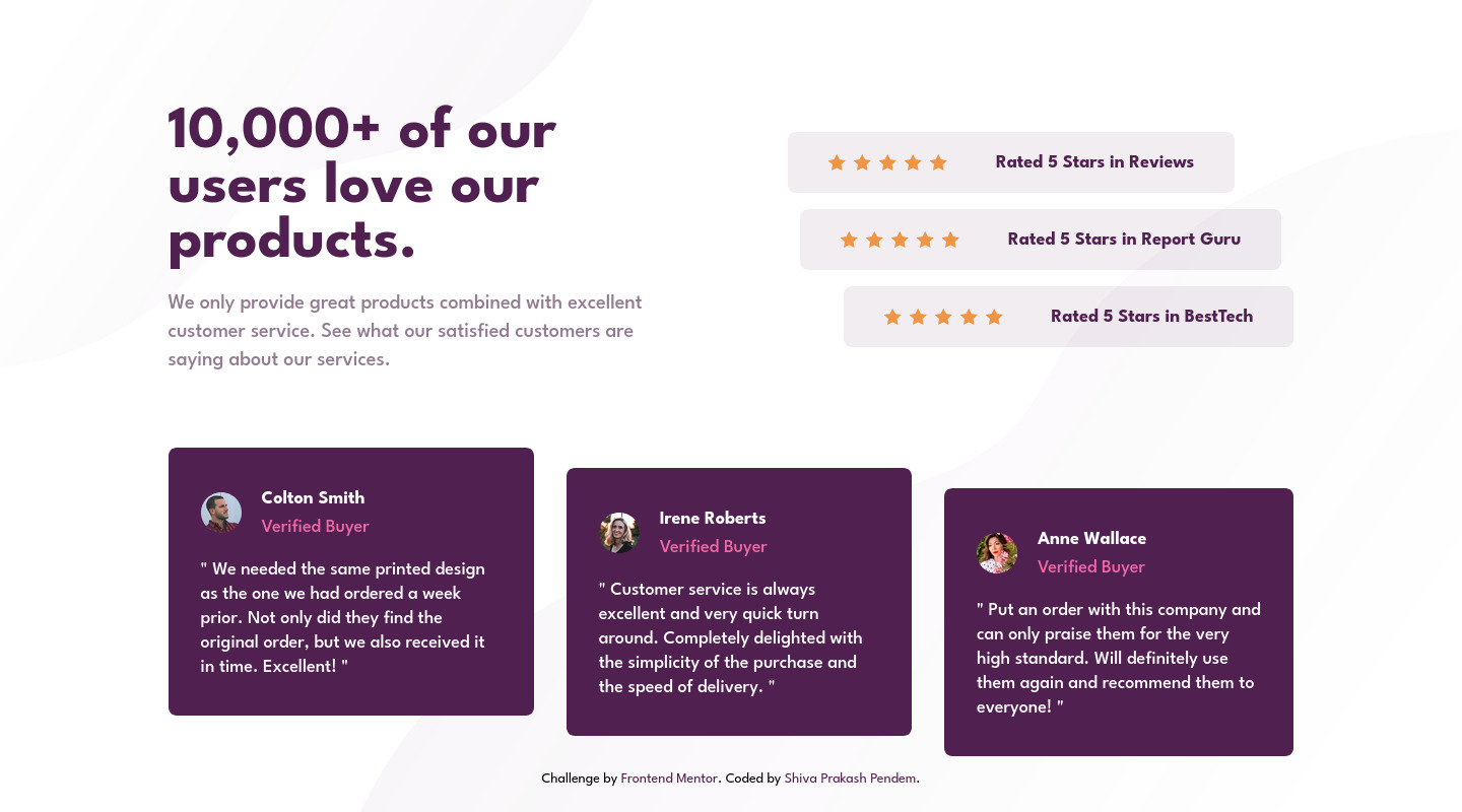 Frontend Mentor | Social Proof Section using Tailwind-css coding challenge solution