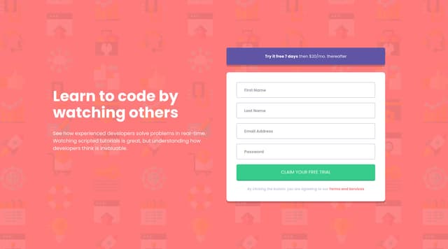Frontend Mentor | Intro component with sign-up form coding challenge solution