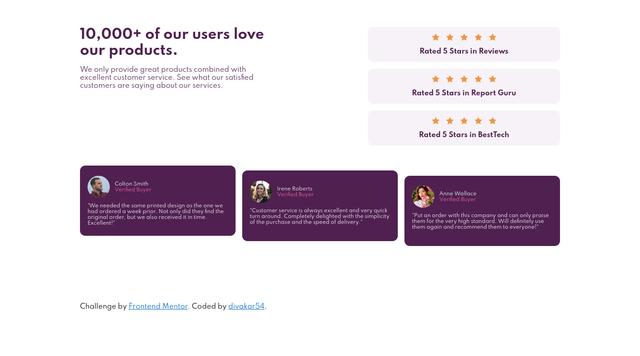 Frontend Mentor | social proof section using css flex coding challenge solution