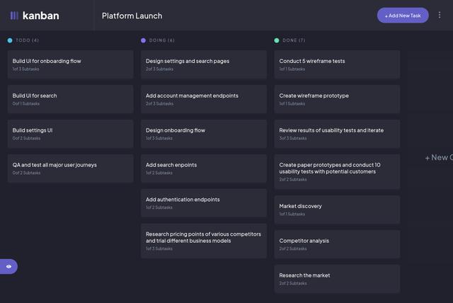 Frontend Mentor | Kanban task management board with drag and drop, made with React/Redux coding ...