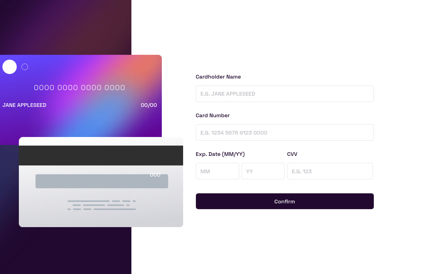 Frontend Mentor | Interactive card details form solution coding ...
