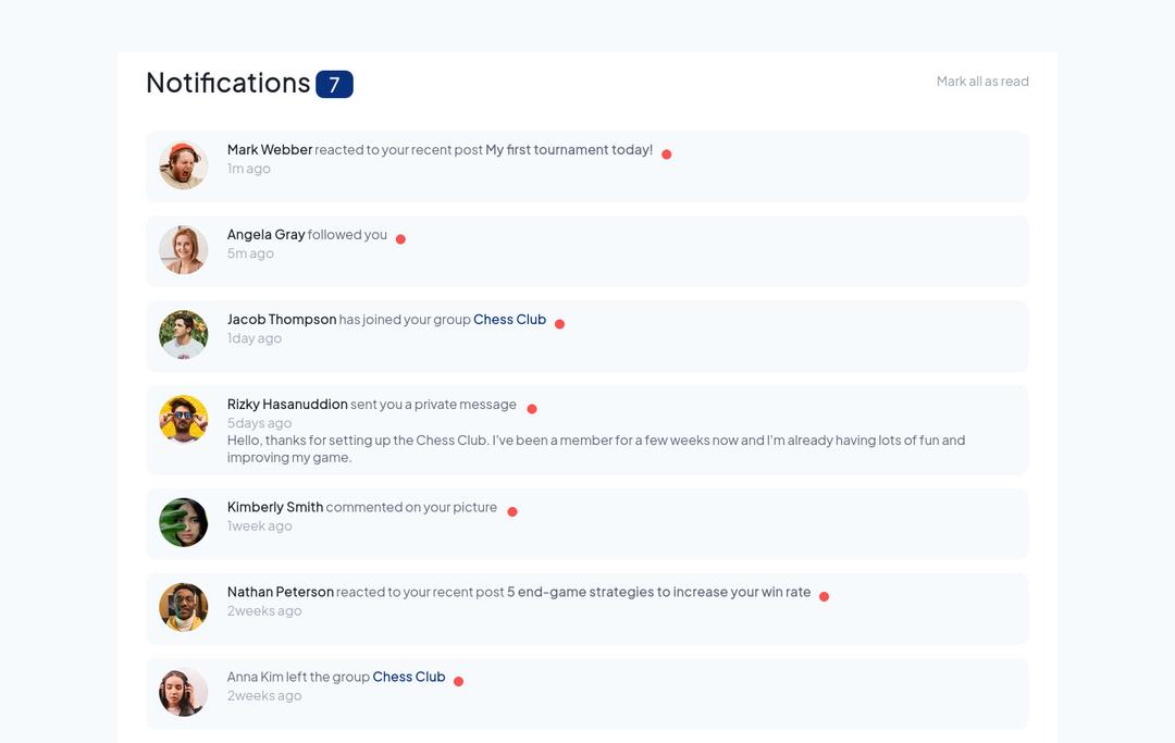 Frontend Mentor | Responsive notification system using html, css and JS coding challenge solution
