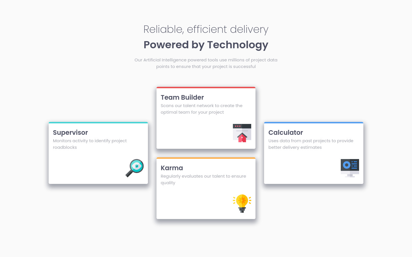 Frontend Mentor | four card feature section coding challenge solution