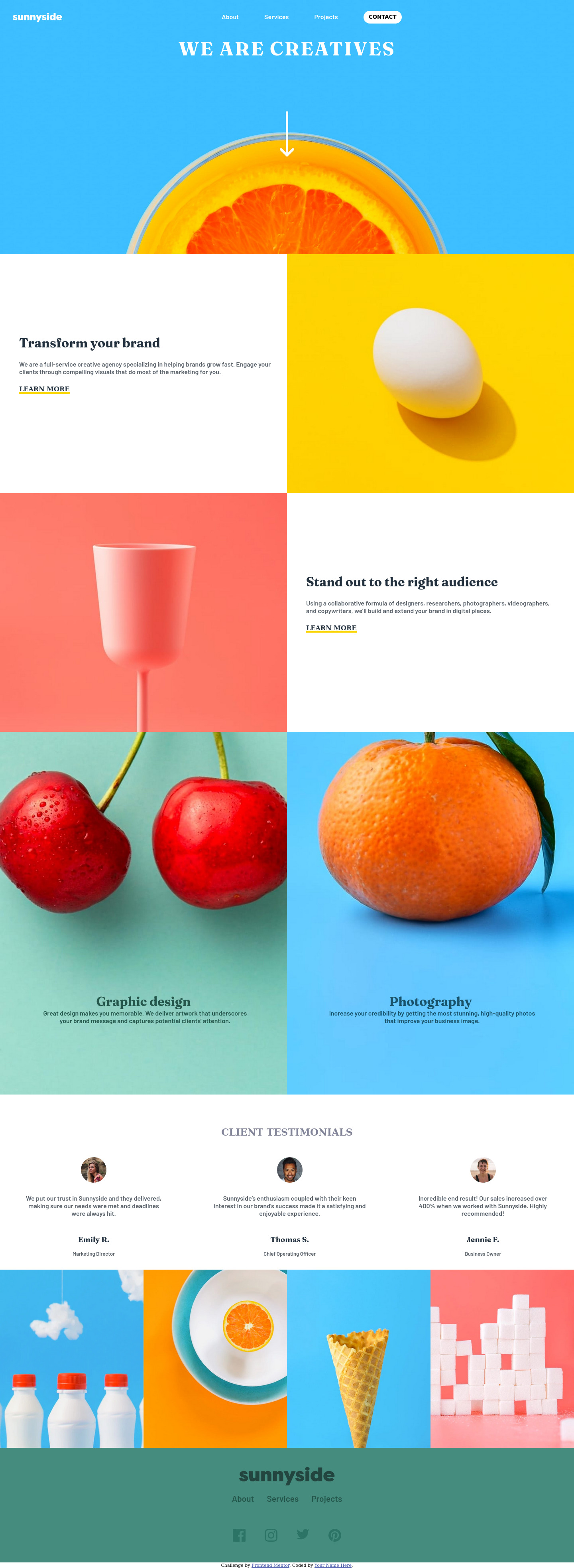 Frontend Mentor | Sunnyside agency landing page coding challenge solution