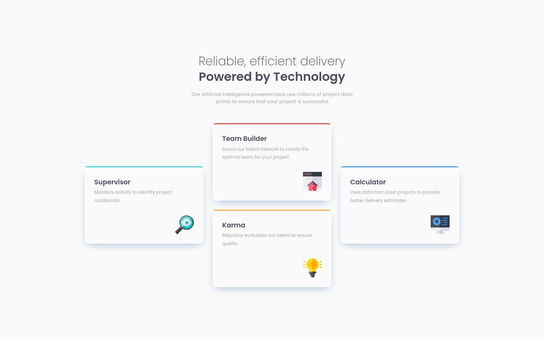 Frontend Mentor Four Card Feature Section Master By Html And Css