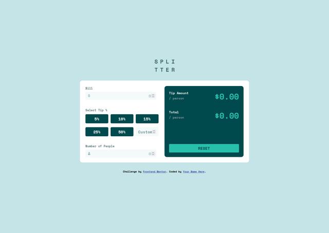 Frontend Mentor Tip Calculator App Using Html Css Javascript Coding