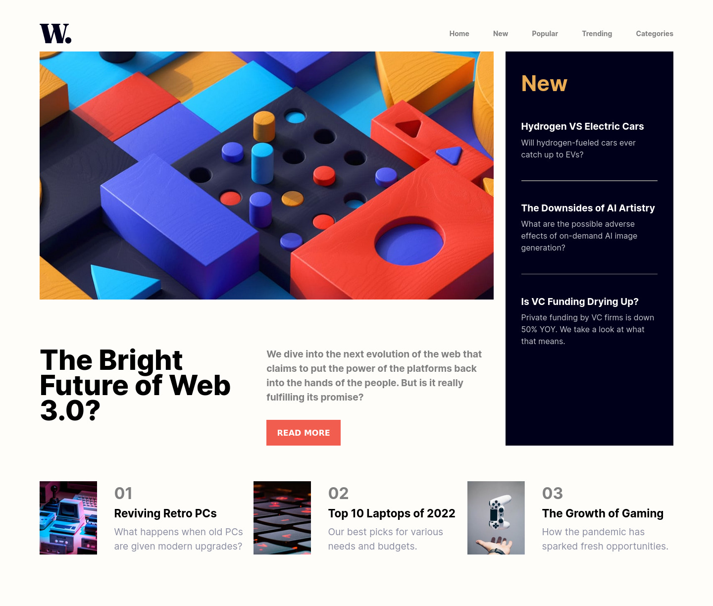 Frontend Mentor | News_Homepage coding challenge solution
