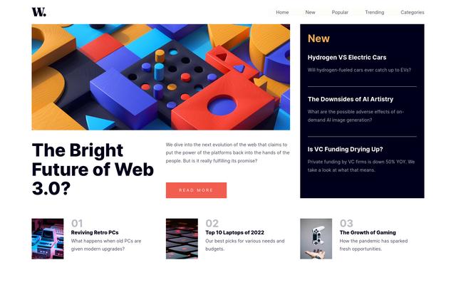 Frontend Mentor | News Homepage Project with CSS Grid coding challenge ...