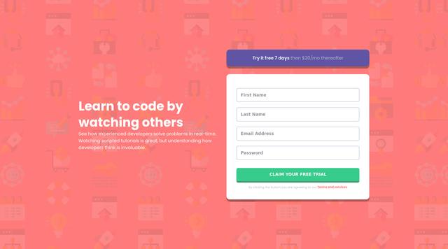 Frontend Mentor | component signup form coding challenge solution