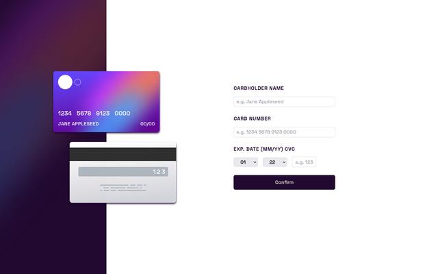 Frontend Mentor Interactive Card Details With Tailwindcss And React