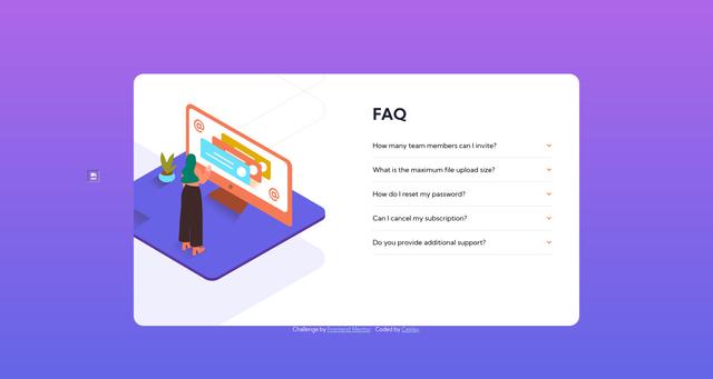 Frontend Mentor | FAQ accordion using Semantic HTML, CSS and jQuery coding challenge solution