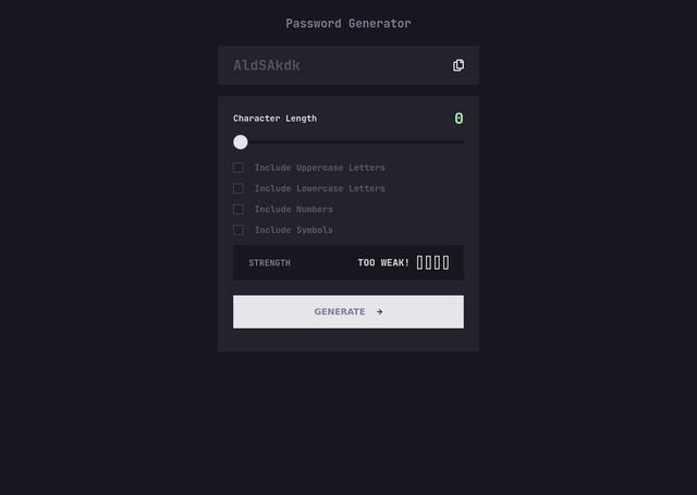 Frontend Mentor Password Generator App With React Hooks And Redux