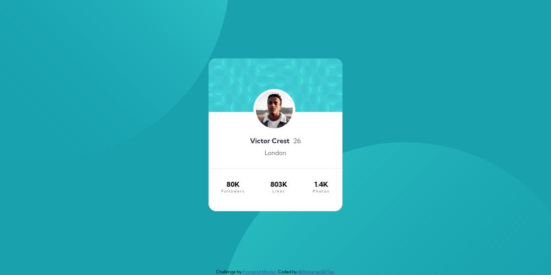 Frontend Mentor | Profile card component using flex coding challenge solution