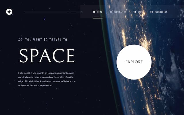 Frontend Mentor | Space Tourism with Reactjs & Tailwind css coding challenge solution