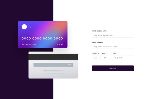 Frontend Mentor Interactive Card Details Form React Tailwind Vite Coding Challenge Solution