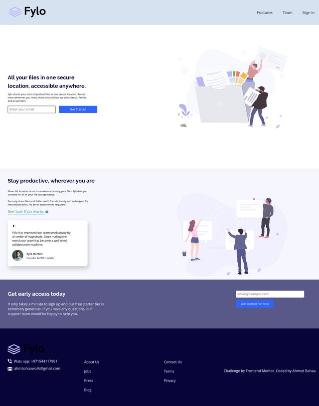 Frontend Mentor | fylo-landing-page-with-two-column-layout-master coding challenge solution