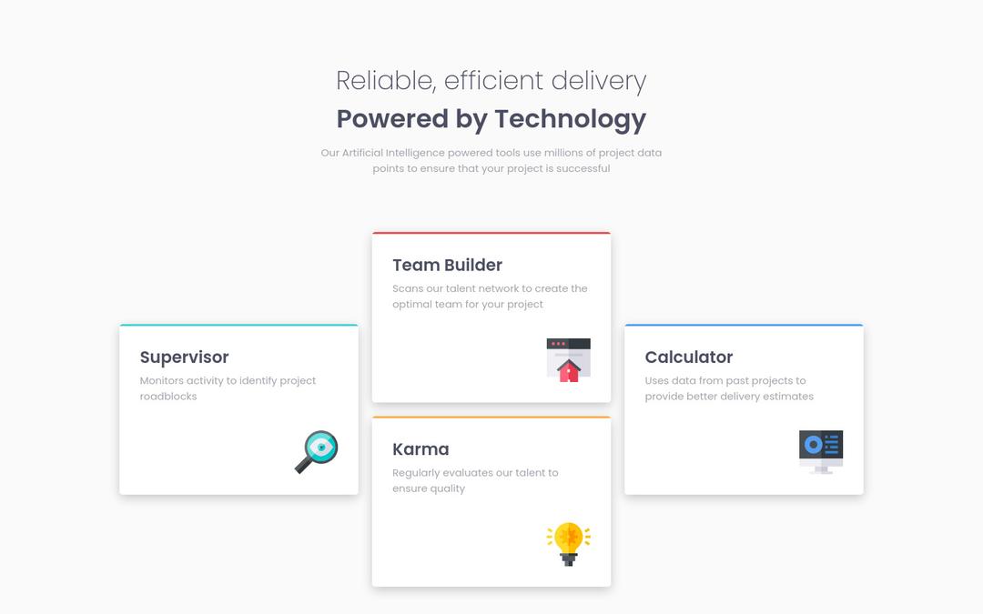 Frontend Mentor | Four card feature section coding challenge solution