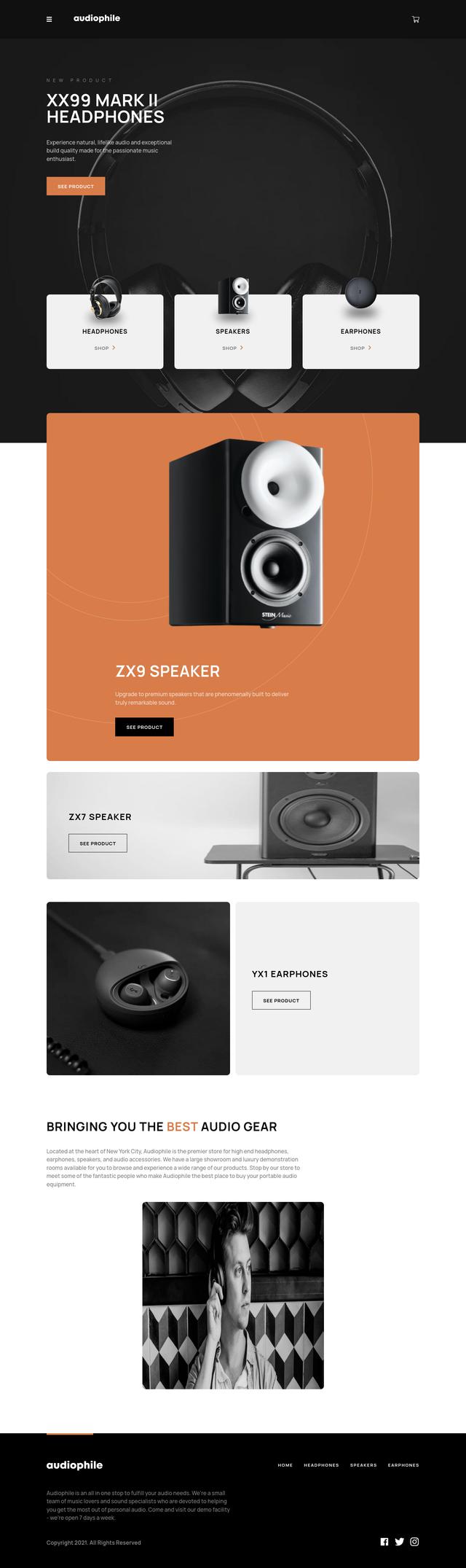 Frontend Mentor | Audiophile ecommerce website using React coding challenge solution