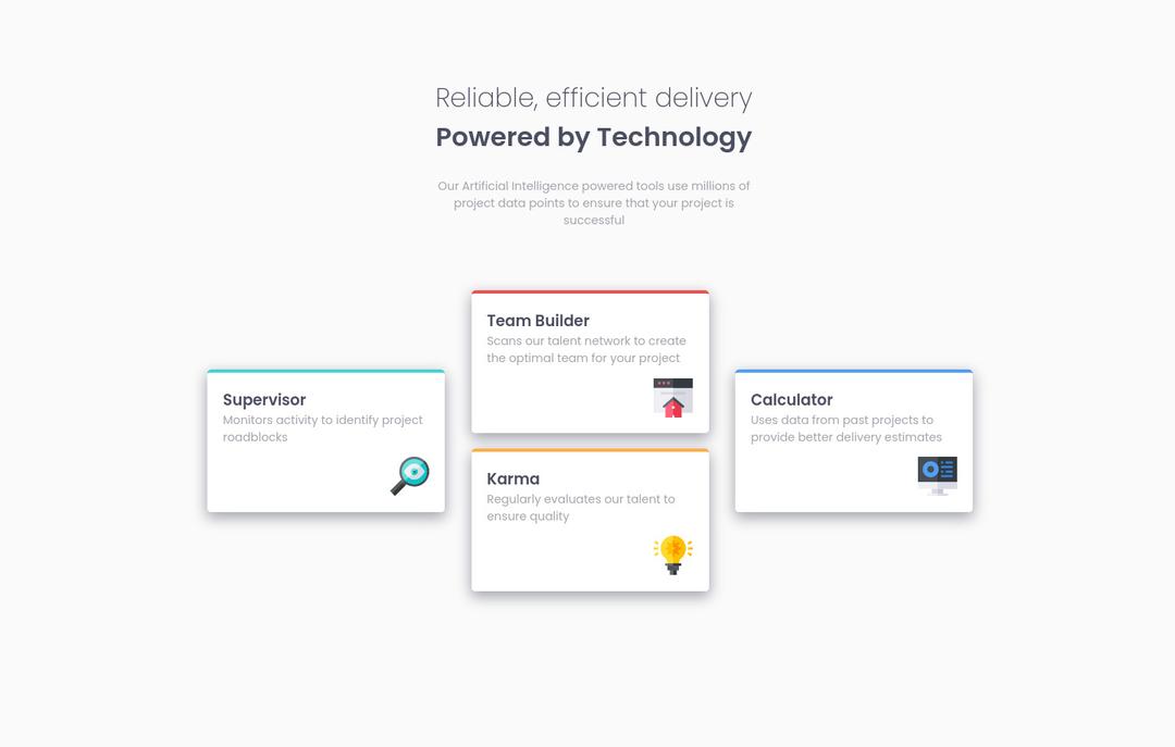 Frontend Mentor | Four cards feature section CSS, HTML, Flexbox coding ...